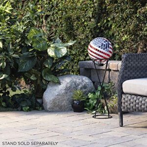 Alpine Corporation 12" Tall Indoor/Outdoor Mosaic American Flag Gazing Globe Yard Art Decor