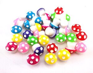 yueton 35pcs colorful little mushroom miniature ornament for dollhouse decor fairy garden