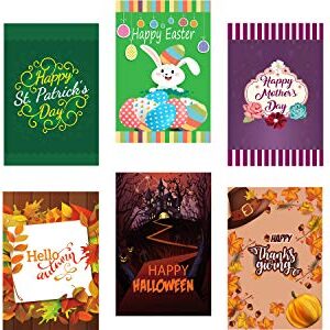 Seasonal Garden Flags Set of 10 Double Sided Halloween Fall Garden Flag, Small Festive Yard Flags for Holiday Outdoor Decorations 12.5x18 Inch for All Seasons and Holidays - Premium Quality Material