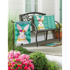 Evergreen Flag Beautiful Spring Easter Bunny Burlap Garden Flag - 13 x 18 Inches Fade and Weather Resistant Outdoor Decoration for Homes, Yards and Gardens