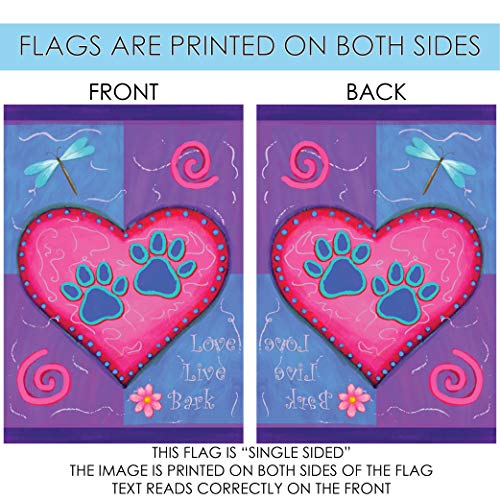 Toland Home Garden 112623 Love Live Bark Valentine Flag 12x18 Inch Double Sided Valentine Garden Flag for Outdoor House V-Day Flag Yard Decoration