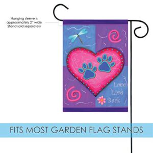 Toland Home Garden 112623 Love Live Bark Valentine Flag 12x18 Inch Double Sided Valentine Garden Flag for Outdoor House V-Day Flag Yard Decoration