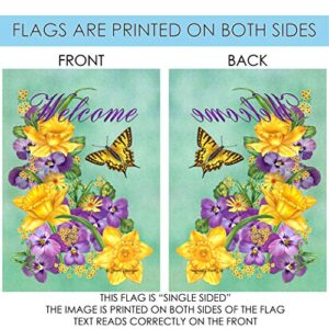 Toland Home Garden 1110773 Frolic in the Flowers Butterfly Flag 12x18 Inch Double Sided Butterfly Garden Flag for Outdoor House Welcome Flag Yard Decoration