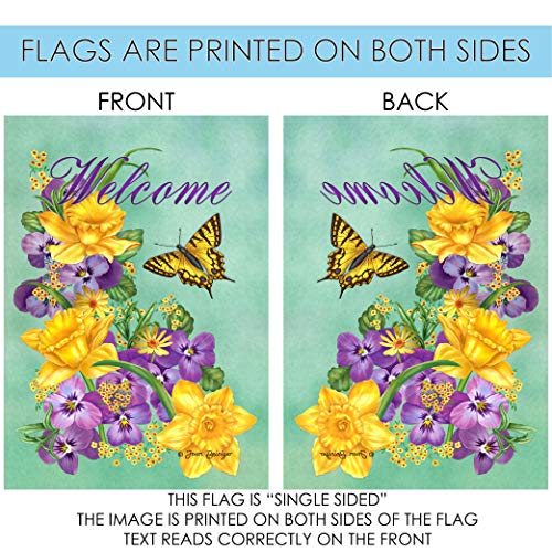 Toland Home Garden 1110773 Frolic in the Flowers Butterfly Flag 12x18 Inch Double Sided Butterfly Garden Flag for Outdoor House Welcome Flag Yard Decoration