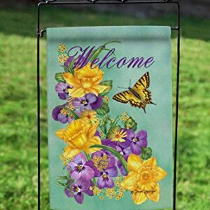 Toland Home Garden 1110773 Frolic in the Flowers Butterfly Flag 12x18 Inch Double Sided Butterfly Garden Flag for Outdoor House Welcome Flag Yard Decoration