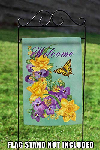 Toland Home Garden 1110773 Frolic in the Flowers Butterfly Flag 12x18 Inch Double Sided Butterfly Garden Flag for Outdoor House Welcome Flag Yard Decoration