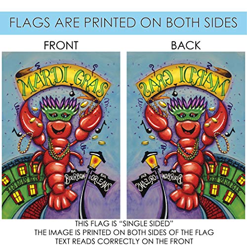 Toland Home Garden 112605 Celebration Crustacean Mardi Gras Flag 12x18 Inch Double Sided for Outdoor Party House Yard Decoration