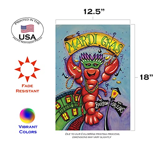 Toland Home Garden 112605 Celebration Crustacean Mardi Gras Flag 12x18 Inch Double Sided for Outdoor Party House Yard Decoration