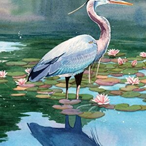 Toland Home Garden 109996 Reflecting Heron Bird Flag 28x40 Inch Double Sided for Outdoor Birds House Yard Decoration