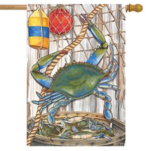 blue crab bushel summer house flag nautical 28″ x 40″ briarwood lane