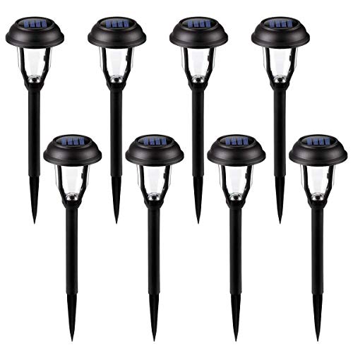 GIGALUMI Solar Powered Outdoor Lights, 8 Pack Solar Lights Outdoor Waterproof, Solar Garden Lights for Patio, Yard, Walkway, Lawn. (Warm White)