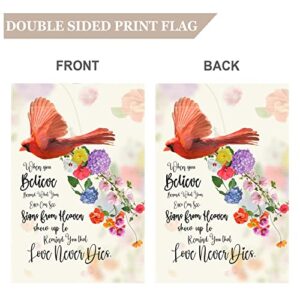 Eiyikof Cardinal Garden Flag Vertical Double Sided Farmhouse Burlap Yard Outdoor Decor 12.5x18 Inch-When you Believe Beyond What Your Eyes Can See Signs From Heaven Show up to Remind You that Love Never Dies