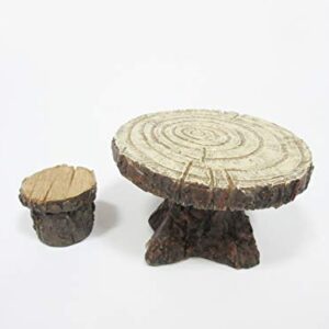 Pacific Giftware Enchanted Garden Tree Stump Table and Chairs Set Mini Fairy Garden Decorative Accessory 3pc Set