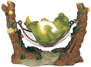 george s. chen imports ss-g-61047 frog on hammock garden decoration collectible figurine statue model