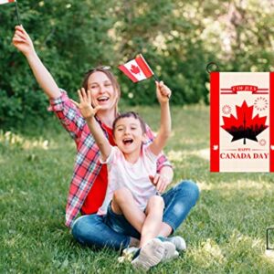 Happy Canada Day Garden Flag 1st of July Canadian National Day Holiday Vertical Double Sized Yard Outdoor Decoration