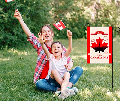 Happy Canada Day Garden Flag 1st of July Canadian National Day Holiday Vertical Double Sized Yard Outdoor Decoration