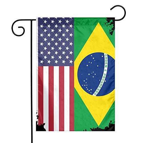 American Brazil Flag Garden Flag Decorative Yard Flags For Celebration,Festival,Home,Outdoor,Garden Decorations 12 X 18 Inch