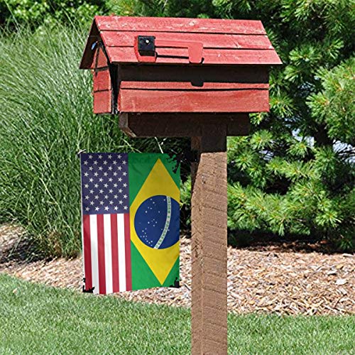 American Brazil Flag Garden Flag Decorative Yard Flags For Celebration,Festival,Home,Outdoor,Garden Decorations 12 X 18 Inch