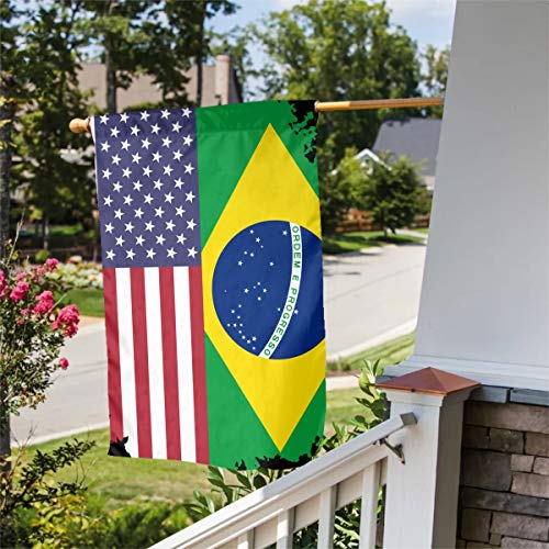 American Brazil Flag Garden Flag Decorative Yard Flags For Celebration,Festival,Home,Outdoor,Garden Decorations 12 X 18 Inch