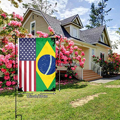 American Brazil Flag Garden Flag Decorative Yard Flags For Celebration,Festival,Home,Outdoor,Garden Decorations 12 X 18 Inch