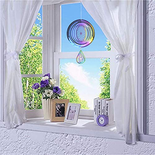 UOUDIO Stainless Steel Wind Spinner- 3D Indoor Outdoor Garden Decoration Crafts Ornaments (Dreamcatcher)