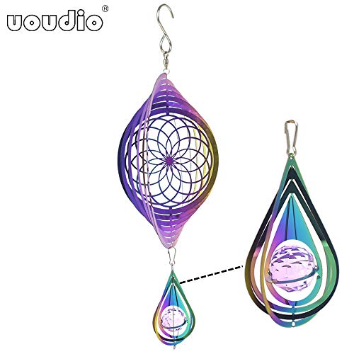 UOUDIO Stainless Steel Wind Spinner- 3D Indoor Outdoor Garden Decoration Crafts Ornaments (Dreamcatcher)