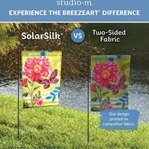 BreezeArt - Summer Zinnias Decorative Garden Flag 12x18 inch - Premium Quality SolarSilk - Made in the USA by Studio-M