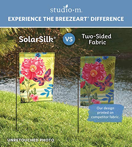 BreezeArt - Summer Zinnias Decorative Garden Flag 12x18 inch - Premium Quality SolarSilk - Made in the USA by Studio-M