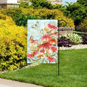 BreezeArt - Summer Zinnias Decorative Garden Flag 12x18 inch - Premium Quality SolarSilk - Made in the USA by Studio-M