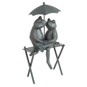 pure garden frog couple lawn and garden décor, bronze