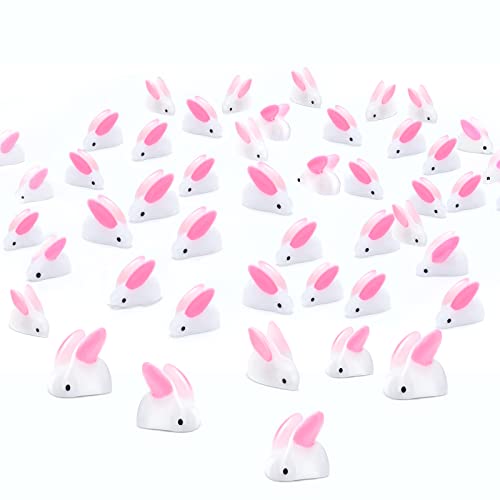 120 Pieces Mini Bunny Sheep Duck Figurines Bulk Rabbit Sheep Duck Miniature Figurines Resin White Cute Animals Miniature Sheep Bunny Duck Figures Mini Bunny Sheep Duck for Home Decoration (Rabbit)