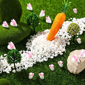 120 Pieces Mini Bunny Sheep Duck Figurines Bulk Rabbit Sheep Duck Miniature Figurines Resin White Cute Animals Miniature Sheep Bunny Duck Figures Mini Bunny Sheep Duck for Home Decoration (Rabbit)