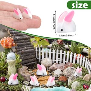 120 Pieces Mini Bunny Sheep Duck Figurines Bulk Rabbit Sheep Duck Miniature Figurines Resin White Cute Animals Miniature Sheep Bunny Duck Figures Mini Bunny Sheep Duck for Home Decoration (Rabbit)