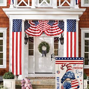 Patriotic Gnome Garden flag for 4th of July 12x18 Double Sided,American Gnome with Love Heart Small Yard Flags for Independence Day Memorial Day Decor for Summer Farmhouse Holiday Outside Outdoor