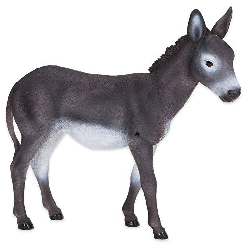 Bits and Pieces - Diego The Donkey Motion Sensor Statue - Weather Resistant, Hand-Painted Polyresin Sculpture - Garden Decoration