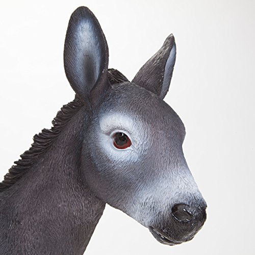 Bits and Pieces - Diego The Donkey Motion Sensor Statue - Weather Resistant, Hand-Painted Polyresin Sculpture - Garden Decoration