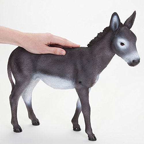 Bits and Pieces - Diego The Donkey Motion Sensor Statue - Weather Resistant, Hand-Painted Polyresin Sculpture - Garden Decoration