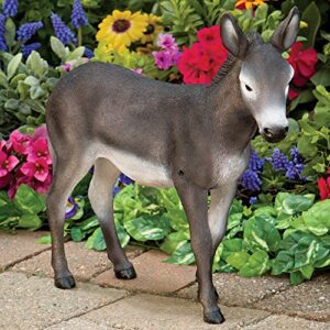 Bits and Pieces - Diego The Donkey Motion Sensor Statue - Weather Resistant, Hand-Painted Polyresin Sculpture - Garden Decoration