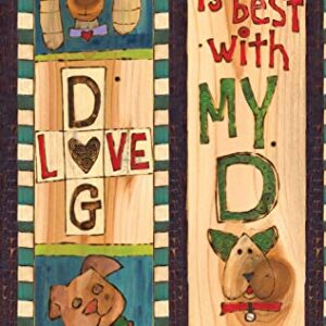 Studio M Lessons from My Dog 13" Mini Art Pole Small Decorative Indoor/Outdoor Garden Post, Great Gift, Stake Included for Easy Installation, No Digging - Made in The USA