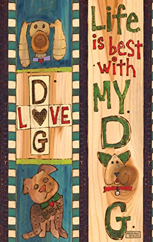 Studio M Lessons from My Dog 13" Mini Art Pole Small Decorative Indoor/Outdoor Garden Post, Great Gift, Stake Included for Easy Installation, No Digging - Made in The USA