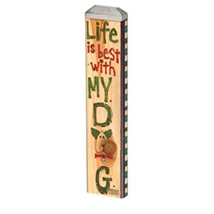 Studio M Lessons from My Dog 13" Mini Art Pole Small Decorative Indoor/Outdoor Garden Post, Great Gift, Stake Included for Easy Installation, No Digging - Made in The USA