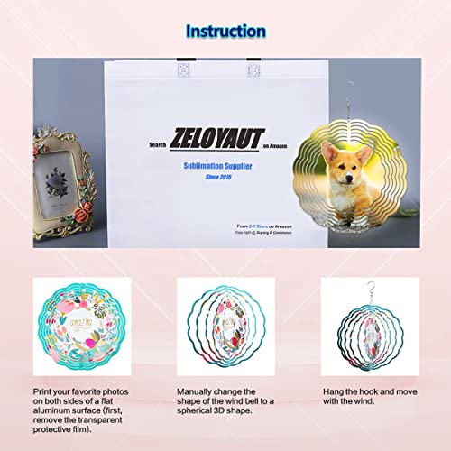 6 Pack 10 inch Aluminum 3D Sublimation Wind Spinner Double Sided Circle Sublimation Garden Wind Spinners Blanks for Heat Press, Innovation Wind Spinner