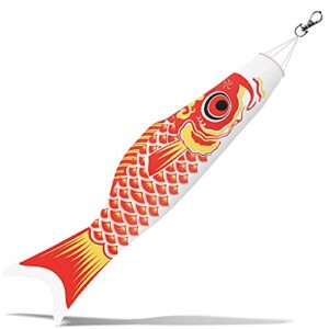 anley 26 inch japan koi fish flag carp windsock streamer – japanese koinobori traditional hanging flag & banner for children’s day – outdoor decorations garden backyard décor breeze flying fish