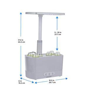 AeroGarden Harvest Indoor Garden, Grow Up to 6 Different Herbs, Vegetables, and Flowers, Seed Pod Kit Not Included, Cool Gray