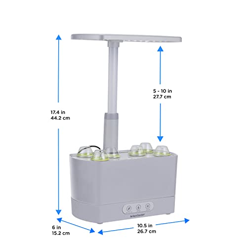 AeroGarden Harvest Indoor Garden, Grow Up to 6 Different Herbs, Vegetables, and Flowers, Seed Pod Kit Not Included, Cool Gray