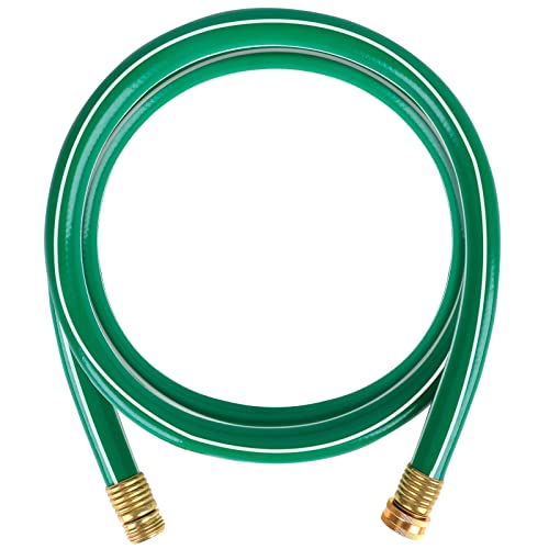 Worth Garden Short Hose 5/8 in. x 15 ft. No leak, Durable and Lightweight Green PVC Garden Water Hose with Solid Aluminum Hose Fittings, Male to Female Fittings, 8 YEARS WARRANTY