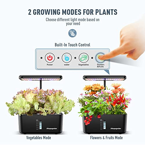 Indoor Garden Hydroponic Growing System: Plant Germination Kit Aeroponic Herb Vegetable Growth Lamp Countertop with LED Grow Light - Hydrophonic Planter Grower Harvest Veggie Lettuce