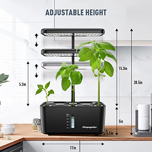 Indoor Garden Hydroponic Growing System: Plant Germination Kit Aeroponic Herb Vegetable Growth Lamp Countertop with LED Grow Light - Hydrophonic Planter Grower Harvest Veggie Lettuce