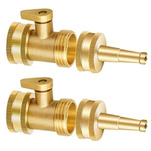 Jet Nozzle Water Hose High Pressure with Garden Hose Shutoff Valve Brass Heavy Duty 3/4" GHT Connector 4 Pack