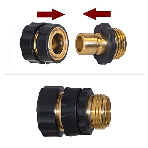 Hourleey 3/4 Inch Garden Hose Quick Connector, 4 Pcs Female & 8 Pcs Male of No Leak Quick Connect Hose Fittings